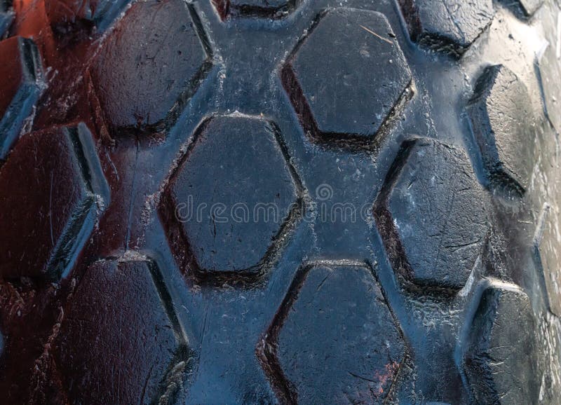 Tire Thread on a Large Construction Machine Stock Image - Image of ...