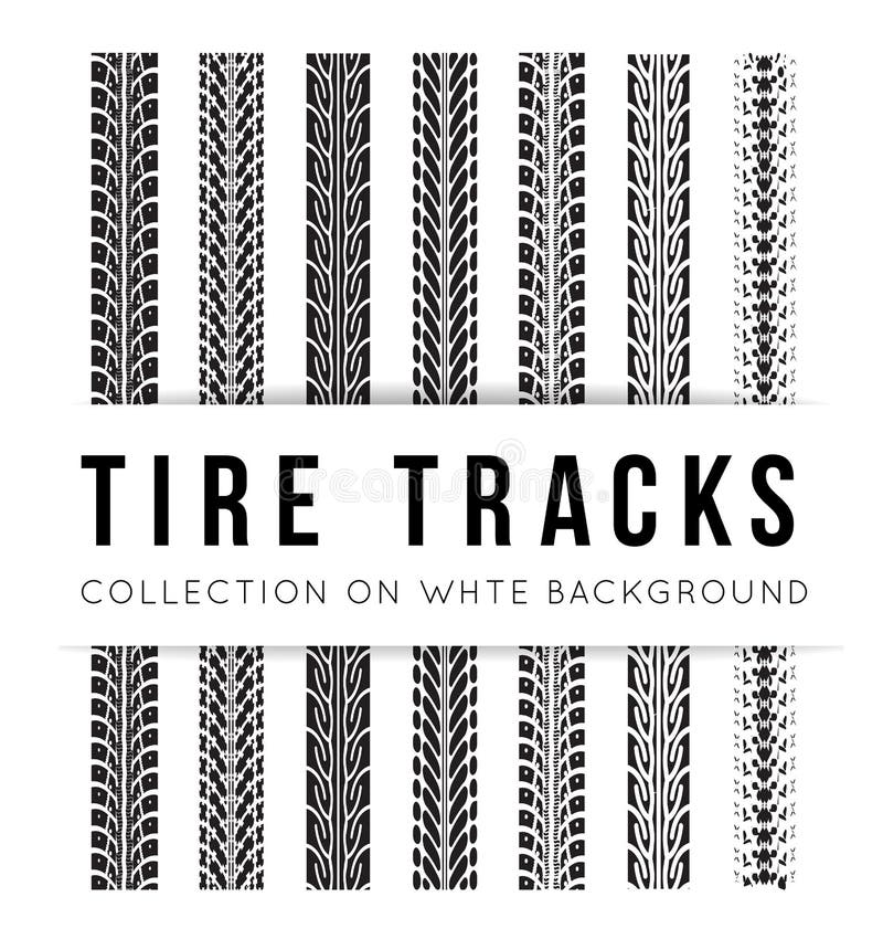 Set of tire track shapes stock vector. Illustration of sign - 18878150