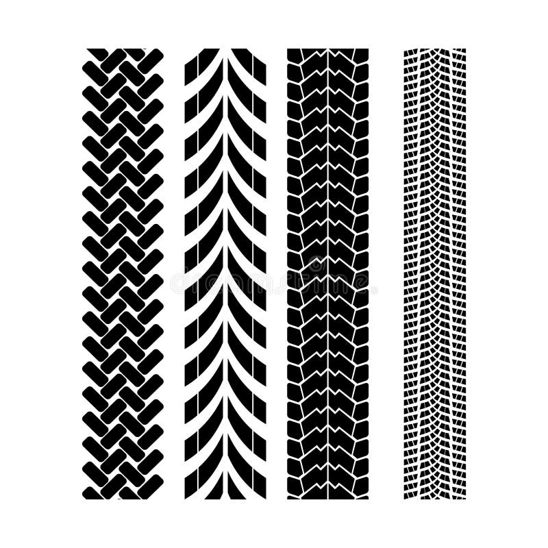 Tire Track Brush Seamless Border Vector. Stock Vector - Illustration of ...