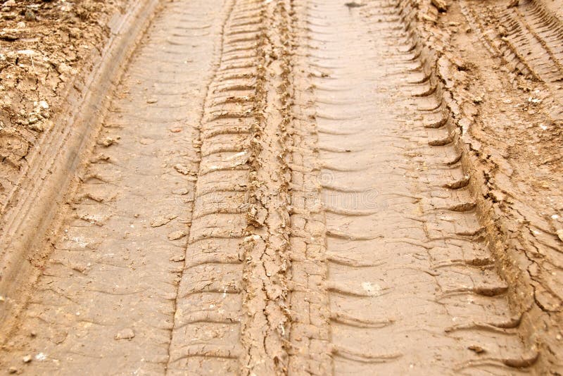 Tire track on muddy road stock image. Image of path, country - 24470063