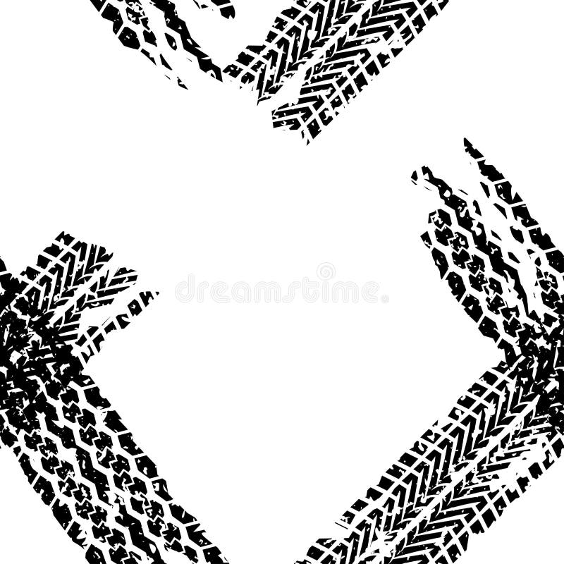 Tire Tracks Seamless Background or Pattern. Wheels Print with Grunge ...