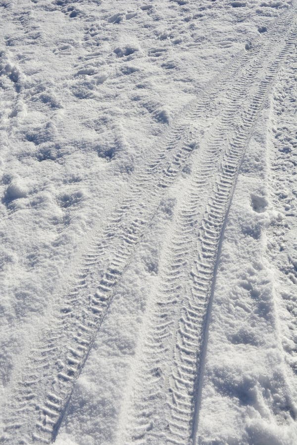 Tire tracks stock photo. Image of snowcovered, snowy - 306264264
