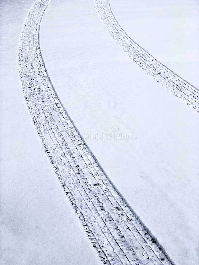 Tire Tracks on Snow stock photo. Image of scene, pattern - 185718416