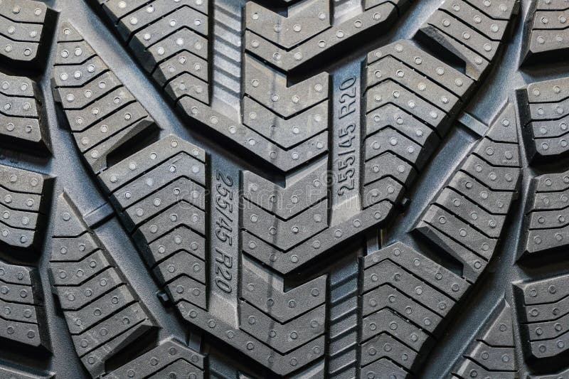 Tire Tread with Embossed Tire Size Markings Embedded in the Tread ...
