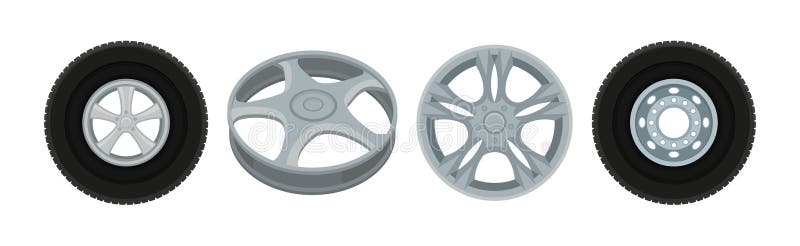 Tire or Tyre As Ring-shaped Component of Wheel Rim Vector Set Stock ...