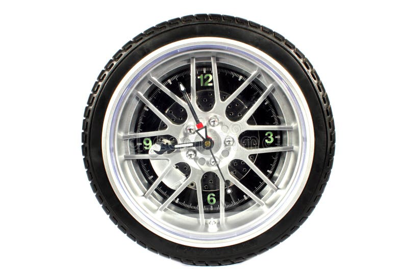 Tire Wall Clock stock photo. Image of tired, minute, time - 26483094