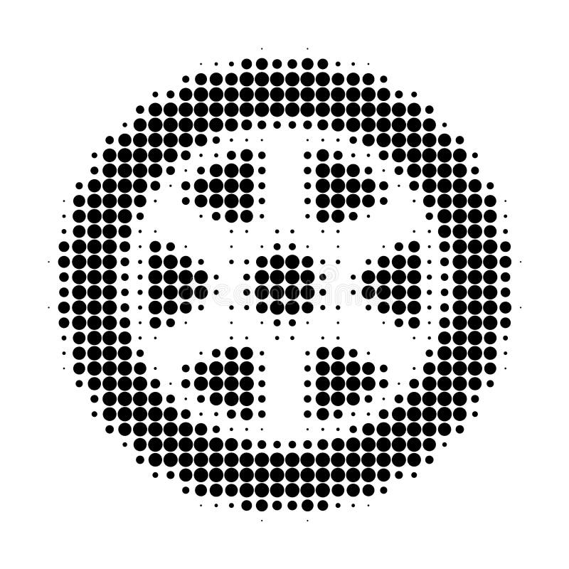 Tire Wheel Halftone Dotted Icon Stock Vector - Illustration of halftone ...