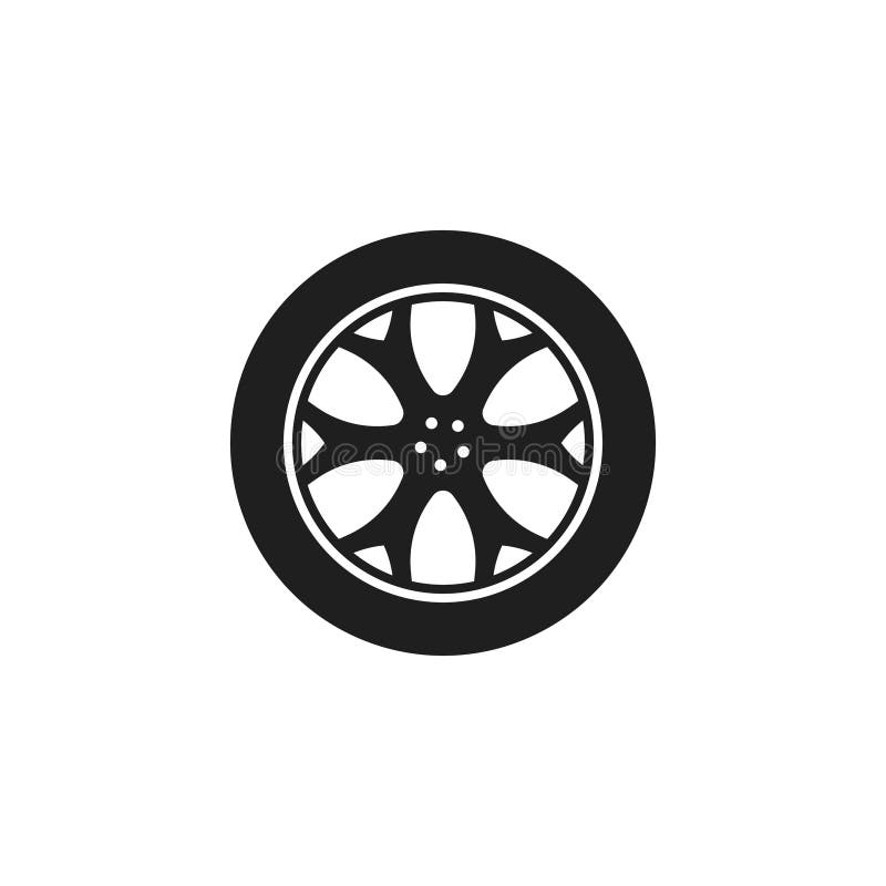 Tire and Wheel Icon Flat Vector Design Stock Vector - Illustration of ...