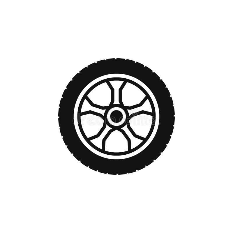 Tire and Wheel Icon Flat Vector Illustration Stock Vector ...