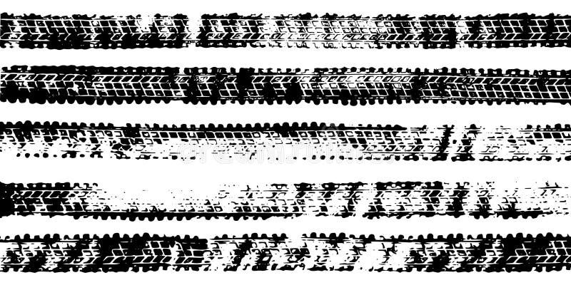 Tire Wheel Marks of Cars, Set. Vector Illustration Stock Vector ...