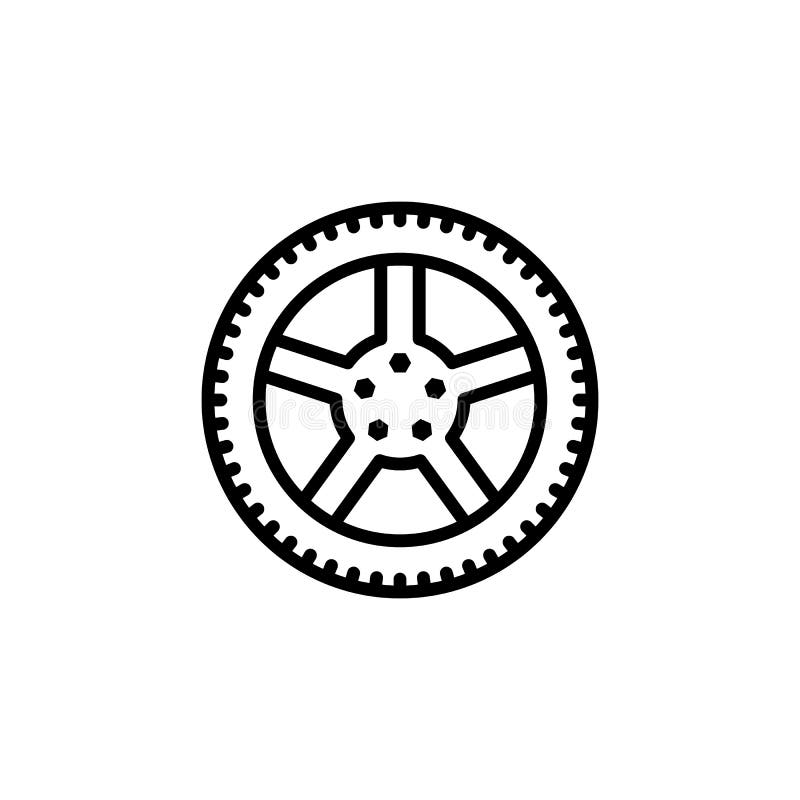 Tire Wheel Symbol Sign. Linear Icon with the Image of a Car Wheel Stock ...