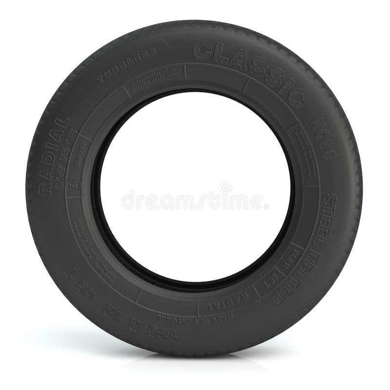 Car Tire on White Background. Stock Vector - Illustration of objects ...