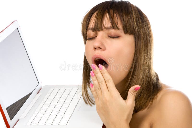 Tired stock photo. Image of horizontal, beauty, computer - 7495618