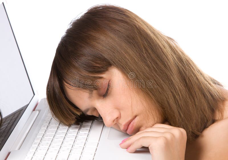 Tired stock photo. Image of horizontal, beauty, computer - 7495618