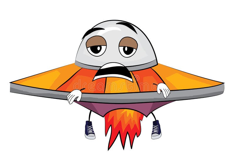 Sad alien ship cartoon stock illustration. Illustration of space - 49293532