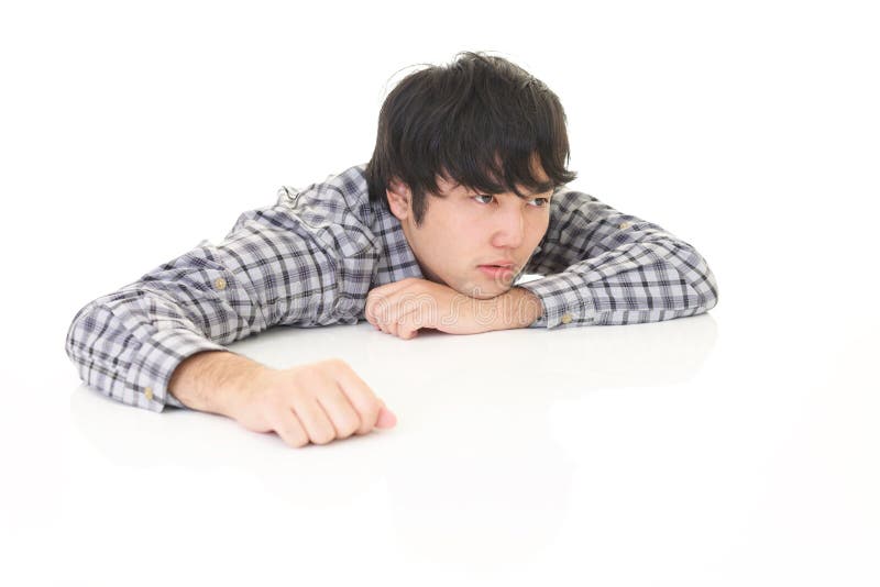 Tired Asian man stock image. Image of male, distress - 126980935