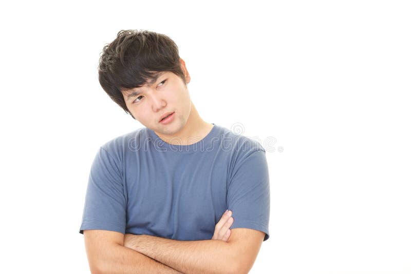 Tired Asian man stock image. Image of model, family, distress - 91764073