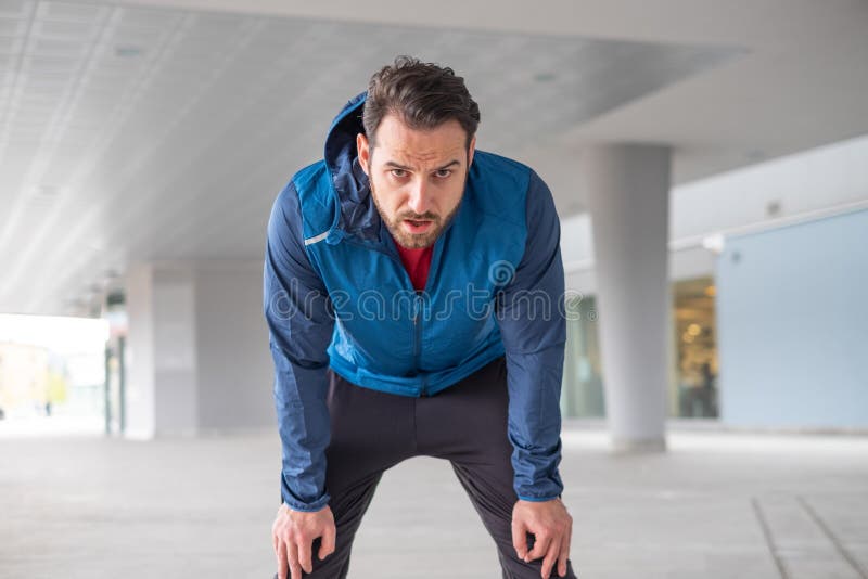 Tired Athlete Resting after Big Training Effort Stock Image - Image of ...