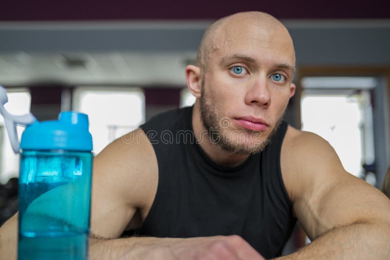 Tired athlete stock image. Image of male, pensive, depressed - 255094183