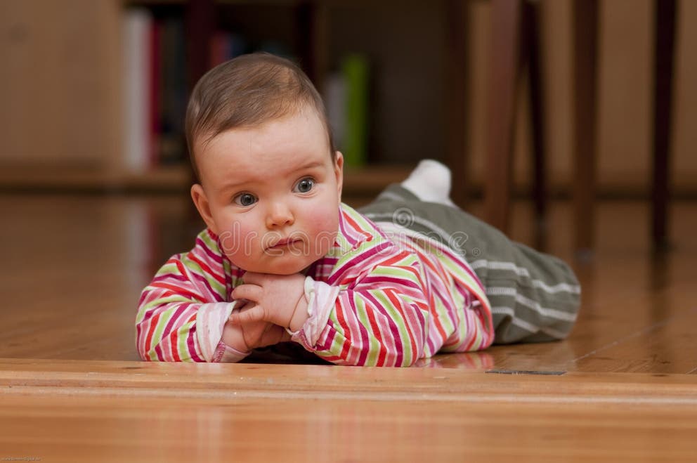 Tired baby stock photo. Image of crawling, baby, door - 15281642