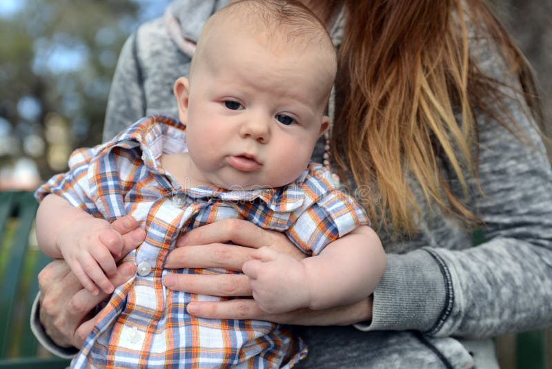 Tired Baby with Funny Expression Stock Photo - Image of infant ...