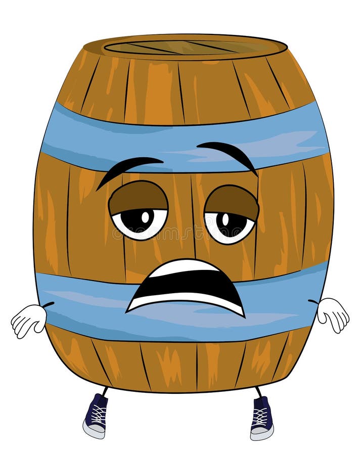 Tired barrel cartoon stock illustration. Illustration of cheerful ...