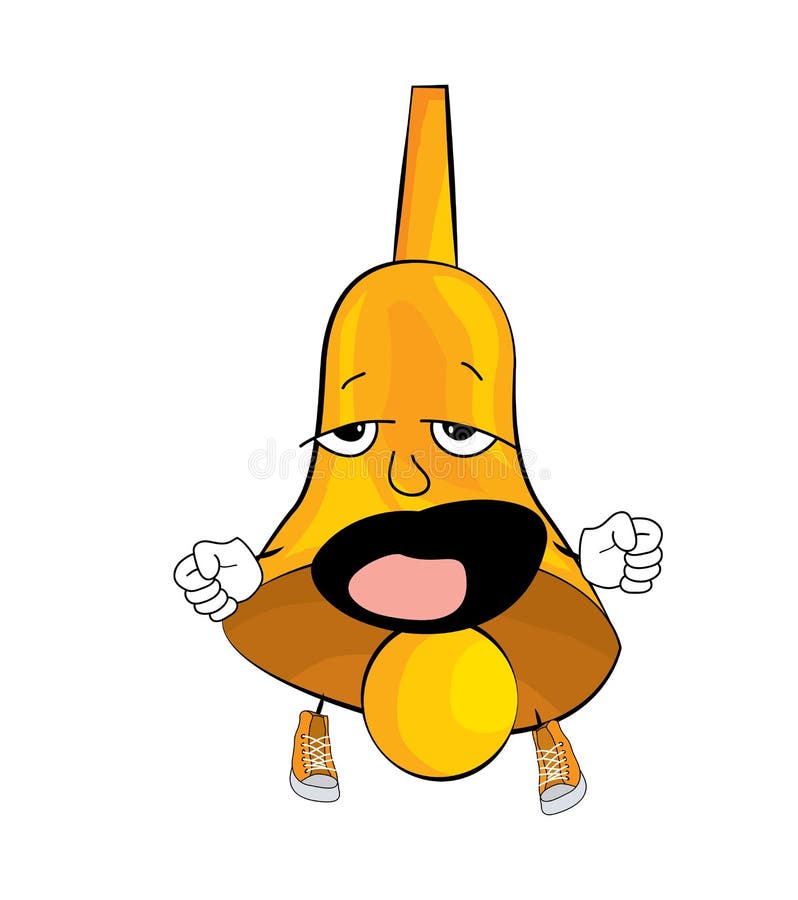 Sad bell cartoon stock illustration. Illustration of yellow - 48991606