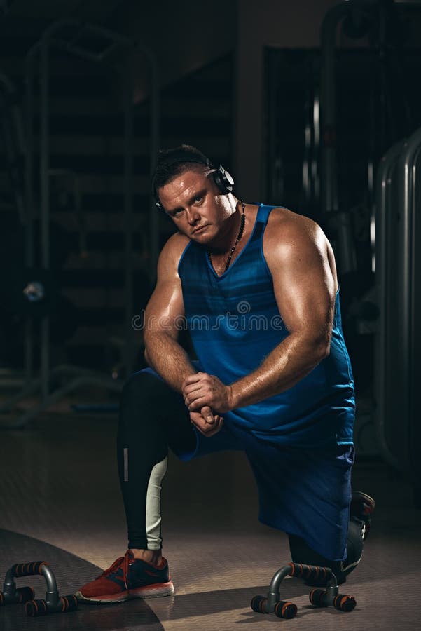 Tired Bodybuilder Man Resting Stock Image - Image of physical, biceps ...