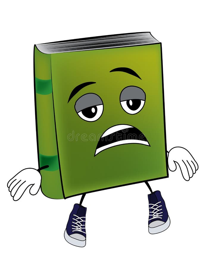 Sad book cartoon stock illustration. Illustration of reading - 43151019