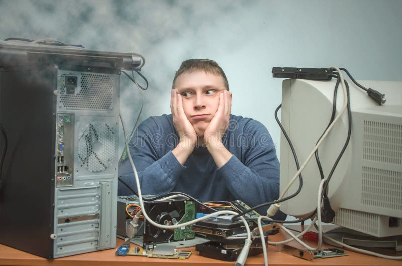 Computer Repairman. Computer Technician Engineer. Support Service ...