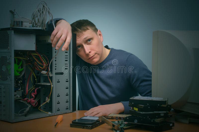 Computer technician. stock image. Image of users, repair - 129464607