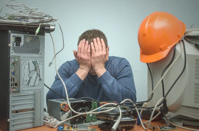 Computer Repairman. Computer Technician Engineer. Support Service ...