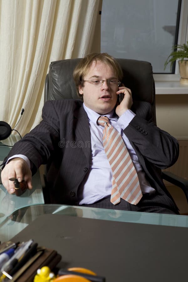 Boss sitting on chair stock image. Image of look, person - 14961843