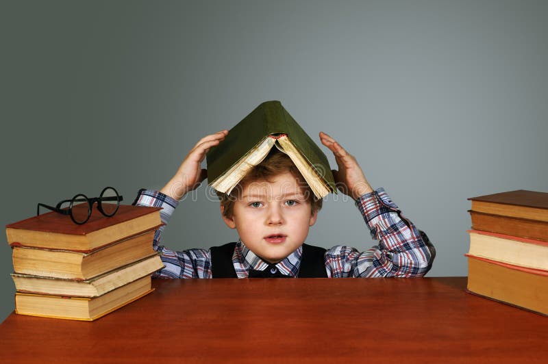 A Tired Boy . Heavy Homework Stock Photo - Image of problem, isolated ...