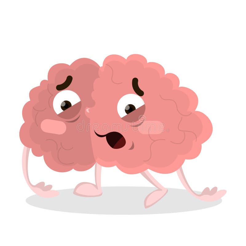 Exhausted brain clipart stock vector. Illustration of comic - 77004051
