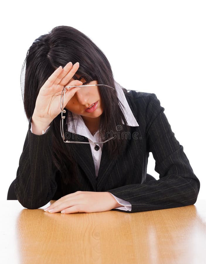 Tired Business Woman stock image. Image of depression - 30587269