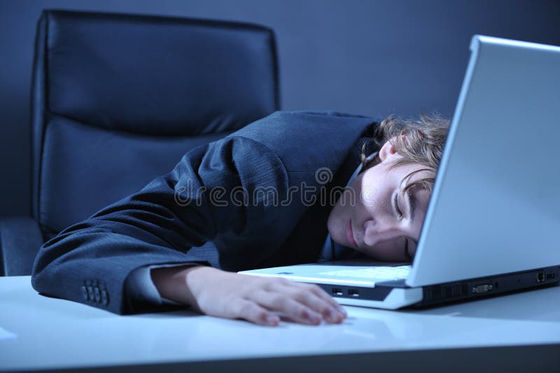 Tired businessman stock image. Image of sleep, technology - 8500089