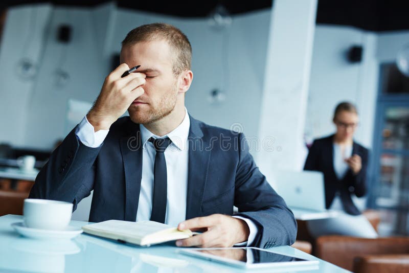 Tired businessman stock image. Image of corporate, office - 75276495