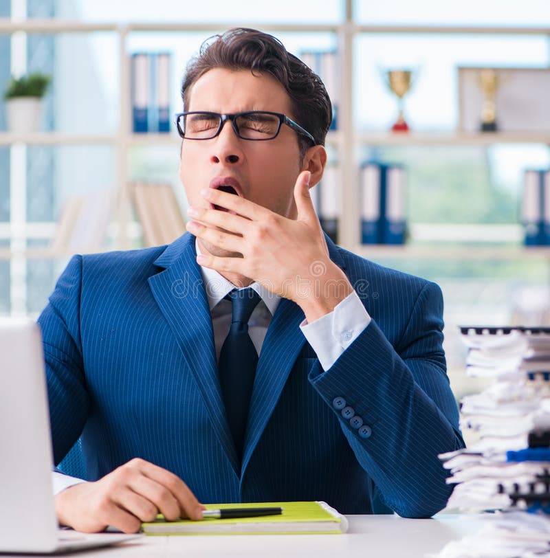 Tired Businessman Exhausted after Hard Work and Excessive Worklo Stock ...