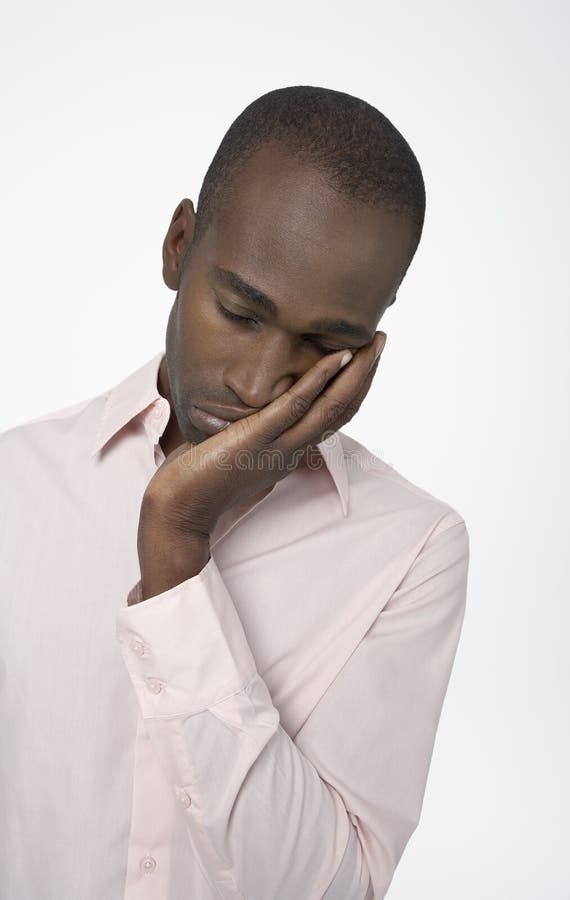 Tired Man Resting on Barbell at Gym Stock Image - Image of challenge ...