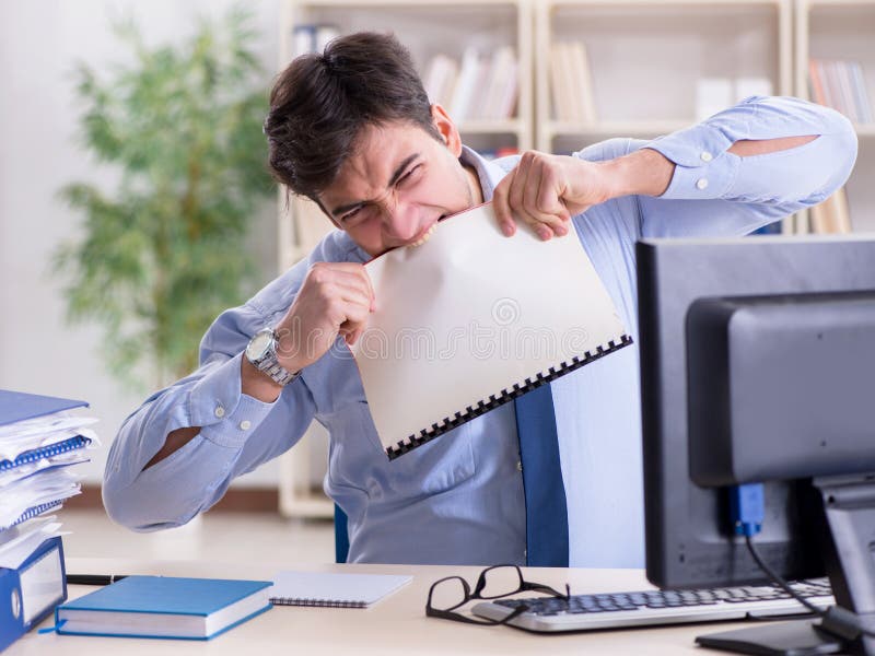Tired Businessman with Too Much Paperwork Stock Photo - Image of ...