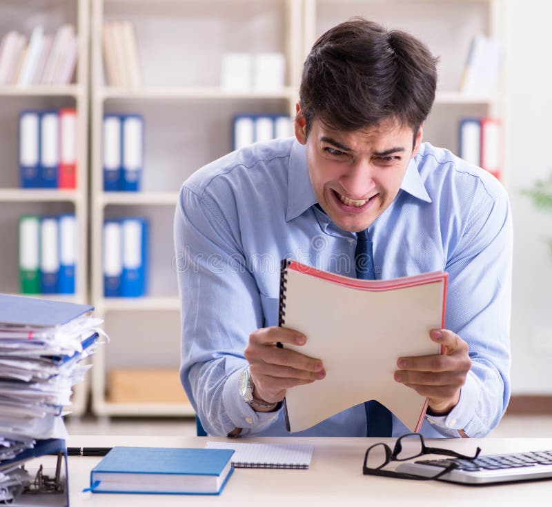 Tired Businessman with Too Much Paperwork Stock Photo - Image of ...
