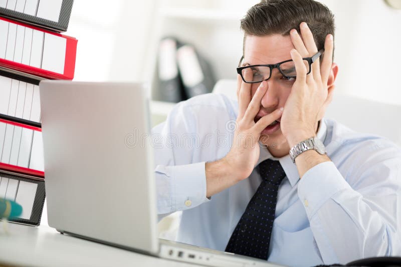 Tired Businessman stock photo. Image of cute, worried - 45826240
