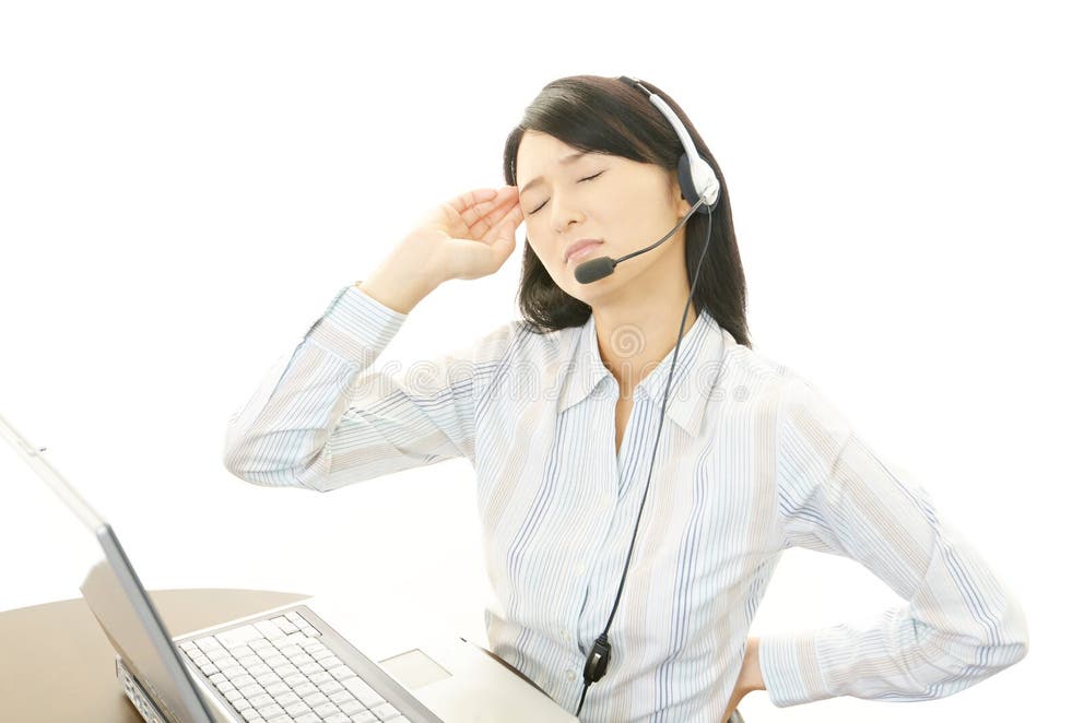 Tired call center operator stock photo. Image of frustrated - 38973492