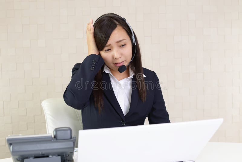 Tired call center operator stock image. Image of company - 144819793