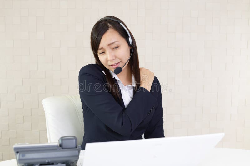 Tired call center operator stock photo. Image of fatigue - 109223724