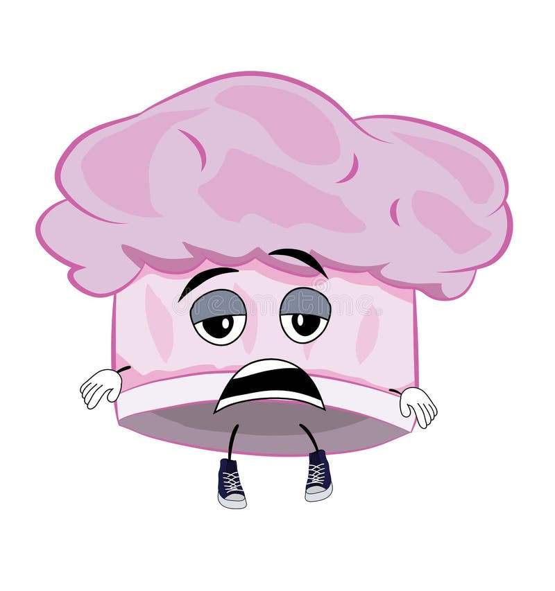 Tired chef hat cartoon stock illustration. Illustration of exhausted ...