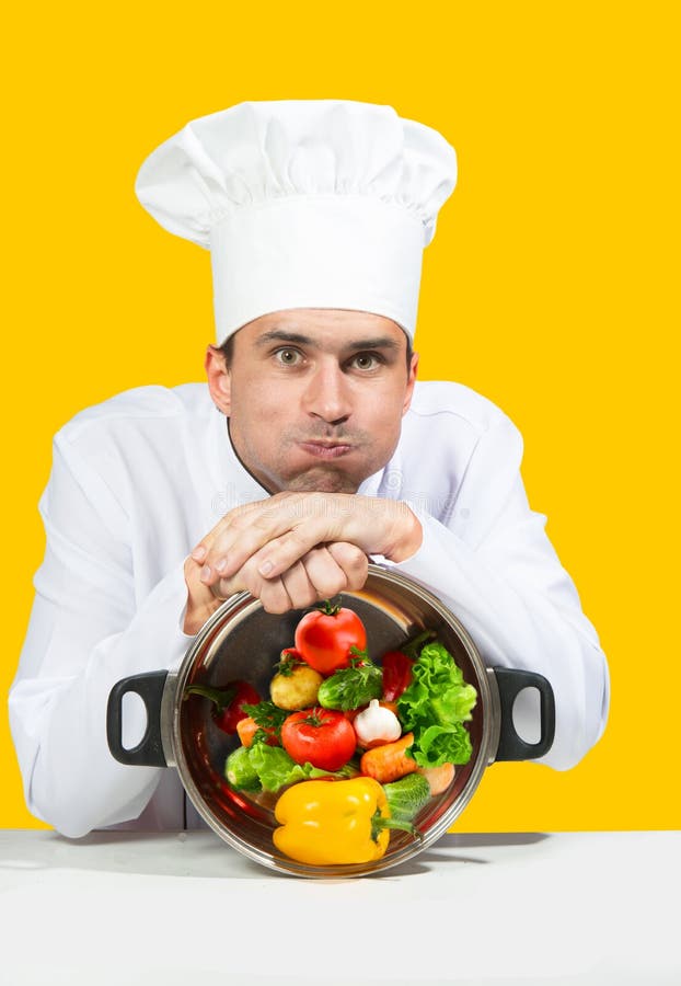 Tired Chef Dog with Apron and Chef Hat Stock Image - Image of cook ...