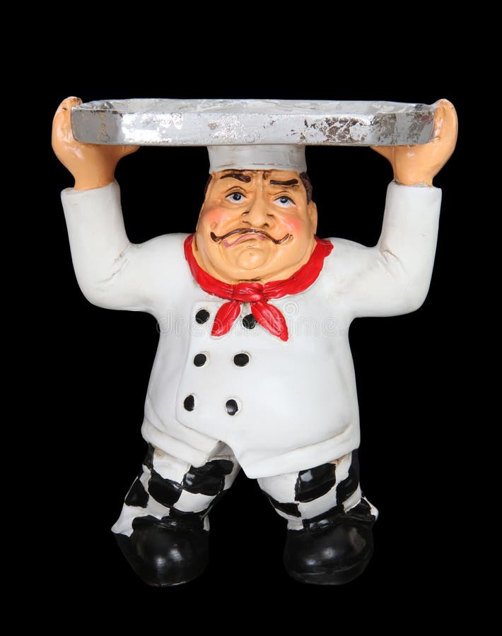 Fat Italian Chef Over Black Stock Image - Image of overweight, person ...