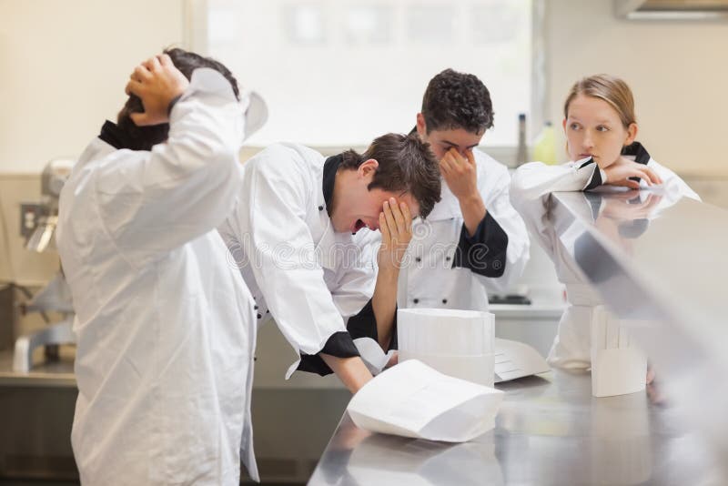 Tired chefs stock photo. Image of work, kitchen, culinary - 30882174